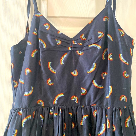 Modcloth | Dresses | Black With Rainbow Dress | Poshmark